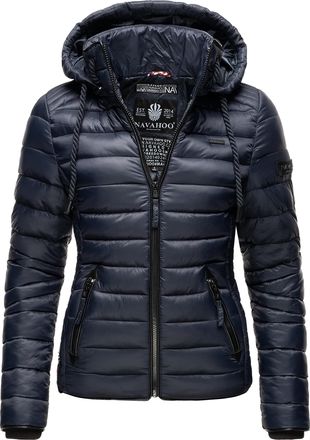 Navahoo Damen leichte &Uuml;bergangsjacke Steppjacke mit Kapuze Lulana Navy Gr. XS