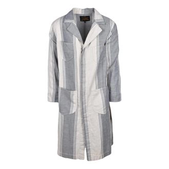 Vivienne Westwood Homme, Manteaux, Bleu, Taille: S Spolverino en coton