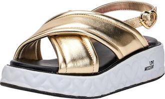 Love Moschino Pollini Femme Ja16325i0iif0900 Sandale, Platine, 39 EU