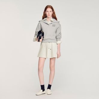 Sandro Kurzer Rock mit Streifen und Strass