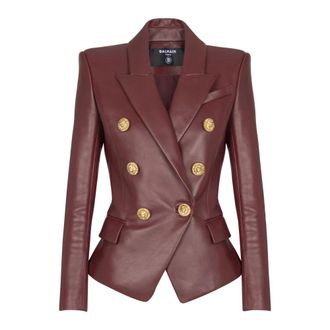 Balmain 6-Knopf-Lammnappa-Jacke - - Jackets - Damen - Rot - S