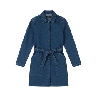 A.P.C. Jeanskleid mit G&uuml;rtel - - Dresses - Damen - Blau - XS