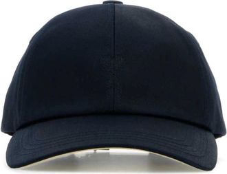 Ami Homme, Accessoires, Bleu, Taille: ONE Size Midnight Blue Cotton Baseball Cap