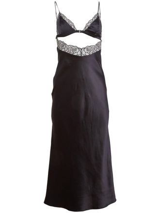 Fleur du Mal Rose Camisole-Kleid mit Perlen - Schwarz