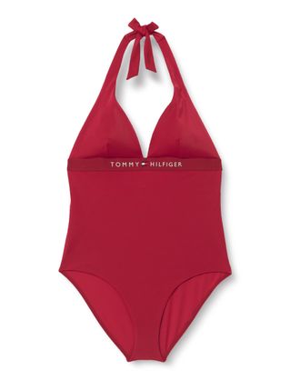 Tommy Hilfiger Damen Halter One Piece EXT Sizes Uw0Uw05850 Neckholder-Badeanzug, Red (Regatta Red), XS
