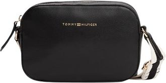 Tommy Hilfiger Sac &agrave; Bandouli&egrave;re Sac Femme Logotape Camera Bag Petit, Noir (Black), Taille Unique