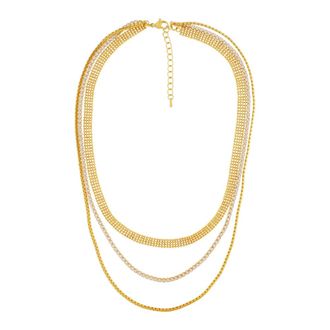 Dansk Copenhagen Femme, Accessoires, Jaune, Taille: ONE Size Collier CZ à Plusieurs Couches, Étanche & Élégant
