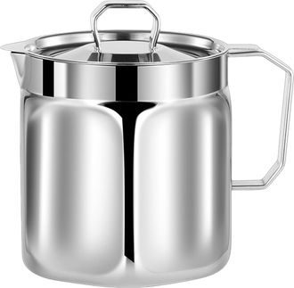 Generic Frittierfett Auffangbeh&auml;lter,Edelstahl 1,5 Liter Mit Griff | Speichfett Mit Sieb,F&uuml;r &Ouml;l Sauce Suppe Einkochen