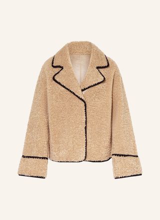 Mrs & Hugs Mrs & Hugs Teddyfell-Jacke beige