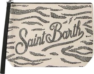 MC2 Saint Barth Femme, Sacs, Multicolore, Taille: ONE Size Aline Strass Pochette Strass Leopard 20