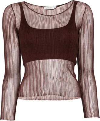 SIMKHAI Lang&auml;rmeliges Oberteil - Braun