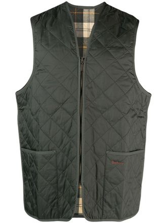 Barbour gilet matelassé à fermeture zippée - Vert