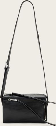 AllSaints Marlo sac bandouli&egrave;re portefeuille en cuir noir