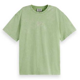 Scotch & Soda Womens Washed Logo T-Shirt, Pistachio, M
