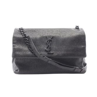 Saint Laurent Sac bandouli&egrave;re en cuir West Hollywood Monogram Pre-owned - Femme - Pre-owned - Noir - Taille: ONE Size