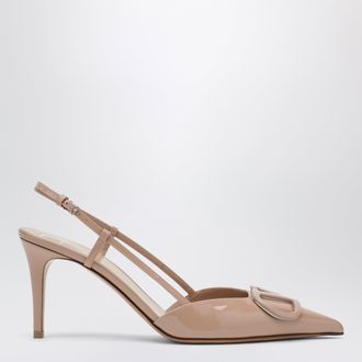 Valentino Garavani VLogo Signature Slingback-Pumps aus puderrosa Lackleder