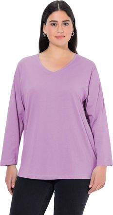 Ulla Popken gs1 data protected company 4069787000005 Womens, V-Ausschnitt, Relaxed, Langarm T-Shirt, Lavendel, 54/56