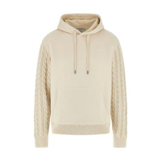 Guess Homme, Sweatshirts et sweats &agrave; capuche, Blanc, Taille: M Ivoire Manches Contrast&eacute;es Sweat &agrave; capuche
