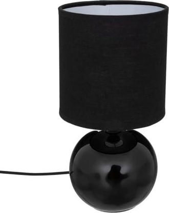 Atmosphera Lampe Boule en Céramique à Poser timeo - Noir - H 25 X D 13 Cm