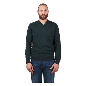 Lacoste V-Ausschnitt Merinowolle Pullover gr&uuml;n - - Knitwear - Herren - Gr&uuml;n - M