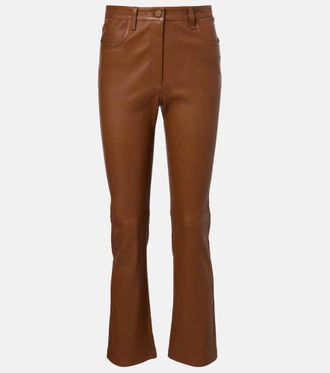 Joseph Cropped Bootcut-Hose aus Leder