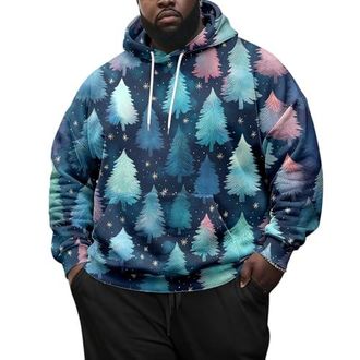 Generic Sweat &agrave; capuche de No&euml;l pour homme - Motif sapin de No&euml;l surdimensionn&eacute;, coupe ample, tendance, d&eacute;contract&eacute;, streetwear, f&ecirc;te quotidienne, Sapin de No