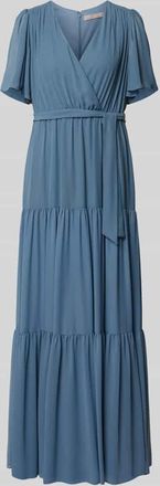 Christian Berg Cocktail Abendkleid mit V-Ausschnitt und Bindeg&uuml;rtel