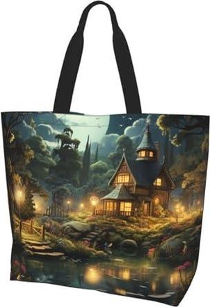 Generic Jardin Tranquille Sac Fourre-Tout D&eacute;contract&eacute; Sacs De Courses L&eacute;ger Sac A Main Femme Pour Universit&eacute; Shopping Quotidienne