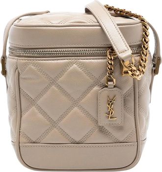 Saint Laurent Sac Vanity matelass&eacute; doccasion - Femme - Pre-owned - Beige - Taille: ONE Size