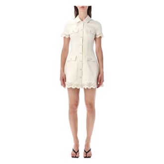 Self Portrait Femme, Robes, Blanc, Taille: 38 FR Shirt Robes