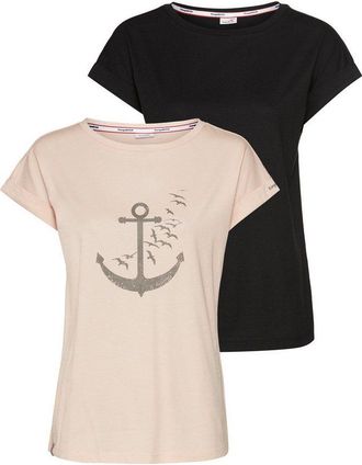 Kangaroos T-Shirt (Packung, 2-tlg., 2er-Pack) aus elastischem Jersey