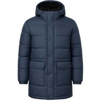 Hunter Intrepid Herren Marineblauer Langer Puffer-Mantel