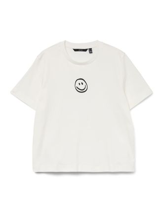 Vero Moda Damen Vmsara Mette Ss Top Box JRS Ga Noos, Snow White, Small