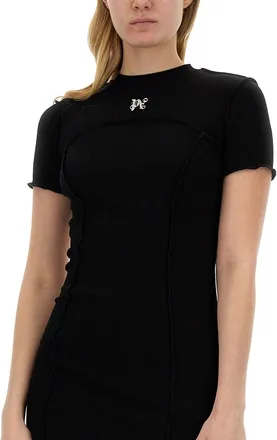 Palm Angels Logo-Embroidered Cotton Dress - Black