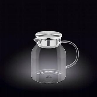 Wilmax England Wilmax WL-888213/A Borosilikatglas Krug mit Edelstahldeckel, 1000mL Kapazit&auml;t