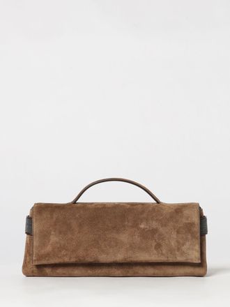 Brunello Cucinelli Pochette en veau velours avec d&eacute;coration Monili