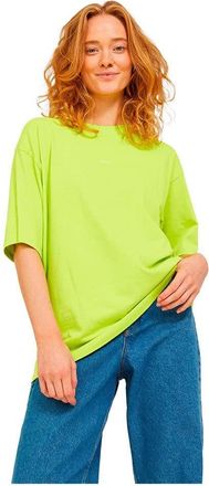Jack & Jones Damen JJXX JXANDREA SS Loose Every Tee NOOS T-Shirt, Lime Punch/Print:Lime Cream Logo, XS