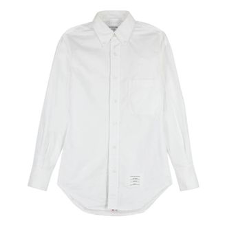 Thom Browne Button-down Kragen Baumwollhemd - - Shirts - Herren - Wei&szlig; - M