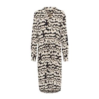 Soaked In Luxury Zig Zag Kleid in Wei&szlig;kappe Grau - - Dresses - Damen - Beige - S