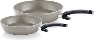 FISSLER Ceratal Comfort Pfannen-Set / 2-teilig, Aluminium-Pfanne, Keramik-beschichtet (24+28 cm) Ceramic Bratpfanne antihaftend - Induktion, Grau