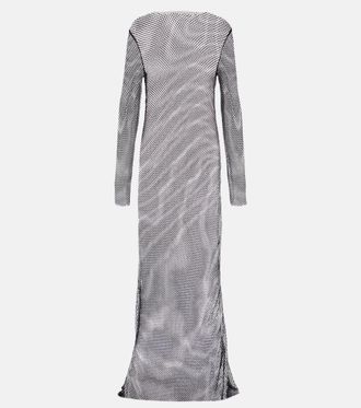 Tove Maxikleid aus Mesh mit Kristallen