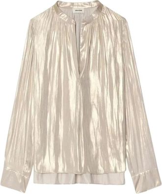 Zadig&Voltaire Femme, Blouses et Chemises, Jaune, Taille: 40 FR Tink Satin Blouse