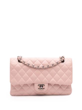 Chanel sac port&eacute; &eacute;paule Classic Caviar Double Flap m&eacute;dium (2014) - Rose
