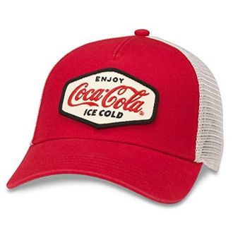 American Needle Coke Coca Cola Casquette de baseball r&eacute;glable sous licence officielle, Valin (ivoire/rouge), Taille unique