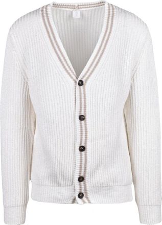 Eleventy Homme, Pulls, Blanc, Taille: L Cardigan en tricot