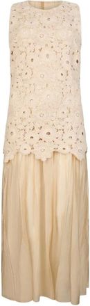 Liu Jo Femme, Robes, Beige, Taille: 42 FR Abito lungo in macram&egrave;
