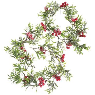 Cabilock 1Stück Weihnachtsbeerenzweig Dekoration Künstlicher Rattan Zweig Mit Roten Früchten Für Weihnachtsdeko Langlebig Für Festliche Wohnraumgestaltung Und