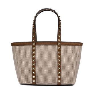 Valentino Garavani Rockstud Small Shopping Bag - - Bags - Damen - Beige - ONE SIZE