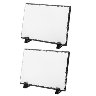 OSALADI 2sätze Fototafel Aus Hochwertigem Naturstein Rechteckiger Bilderrahmen Mit Plakette Personalisierter Fotohalter Für Sublimation Mit Integriertem Ständ