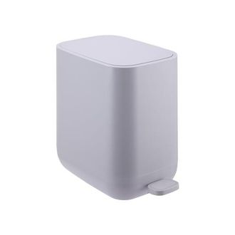 Relaxdays M&uuml;lleimer, 7 Liter, Absenkautomatik, entnehmbarer Inneneimer, Matter Kunststoff, Treteimer schmal, dunkelgrau